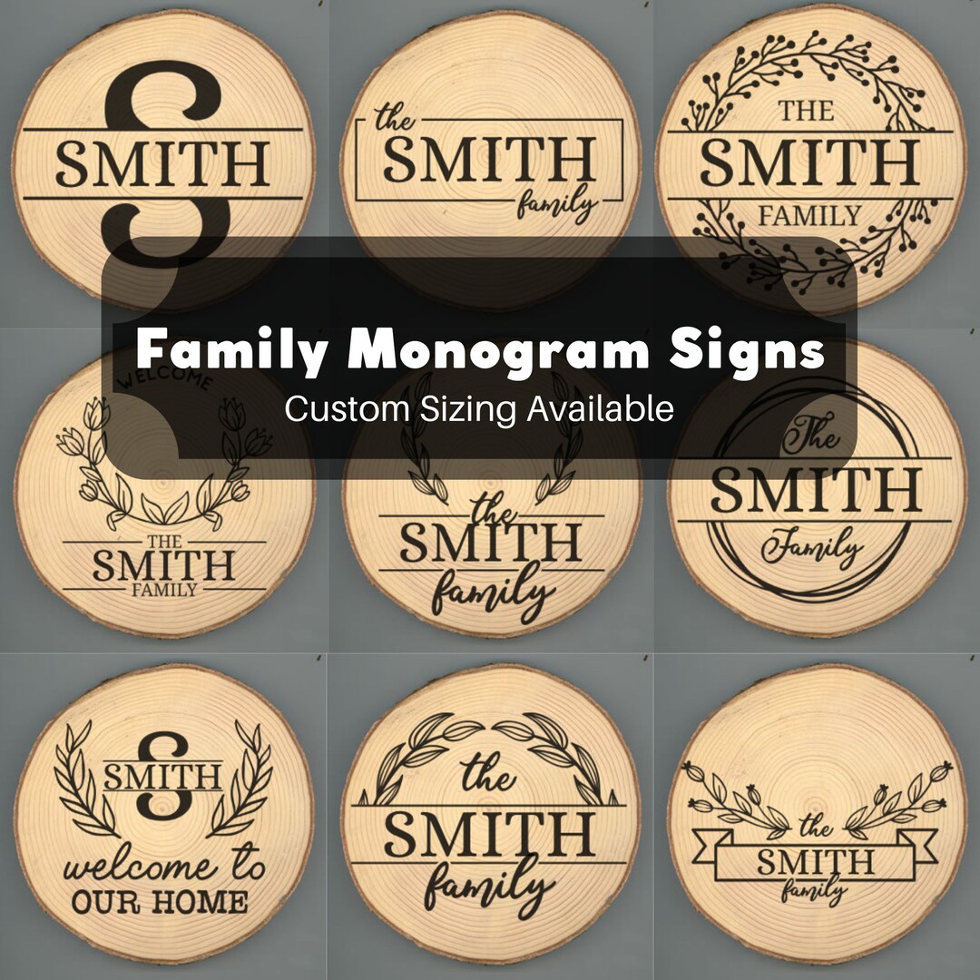 Custom Family Monogram Signs Handcrafted in Alberta Canada - Etsy