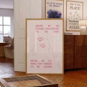 Marjorie Clever and Kind, Taylor Swift Poster, Girly Fast Gift, Pink ...