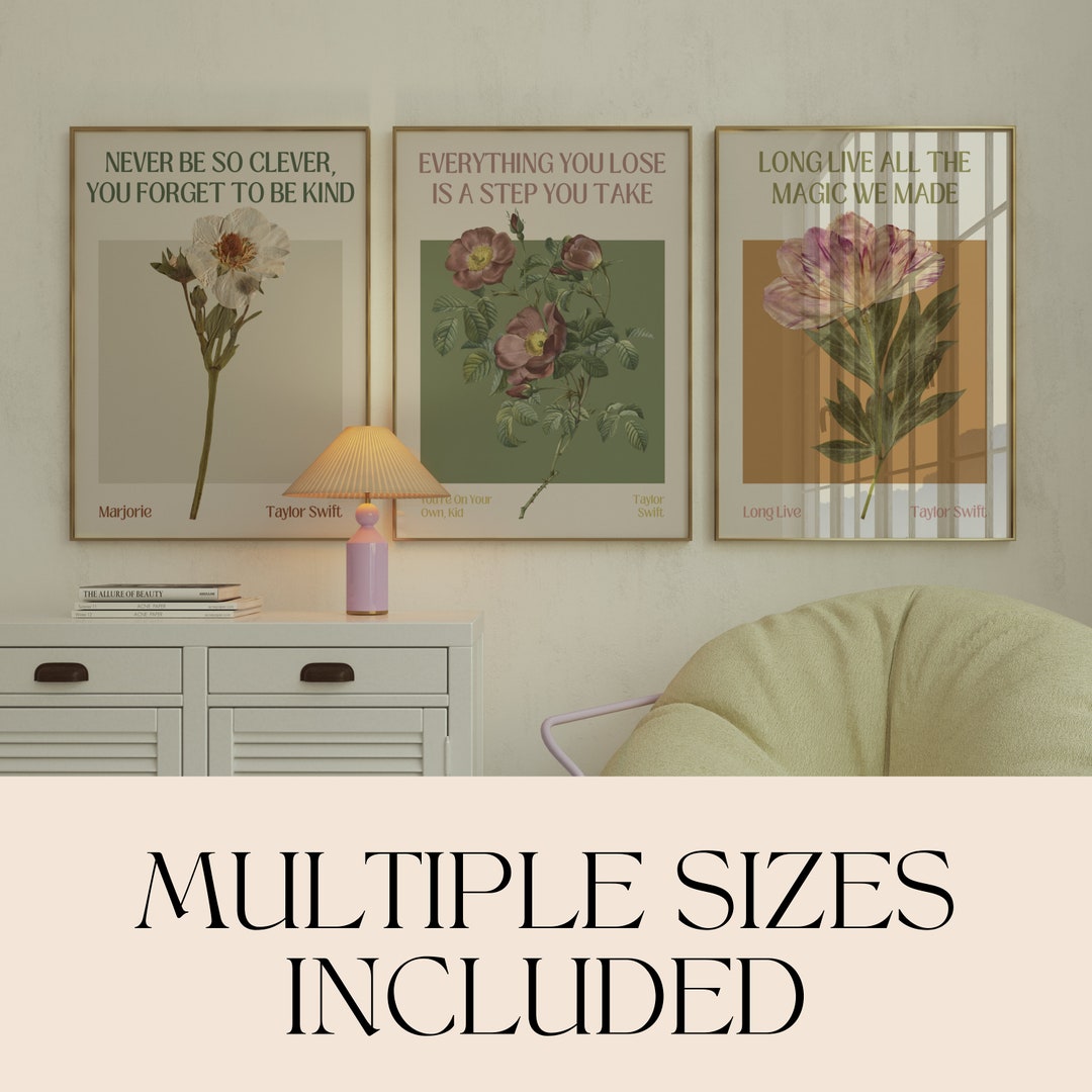 Triple Print Set, Taylor Swift Digital Poster, Marjorie Print, Long Live Lyrics, You're on Your ...