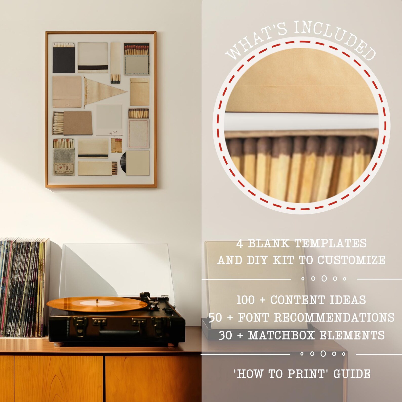 Custom Matchbook Template: DIY Printable Wall Art (canva Template ...