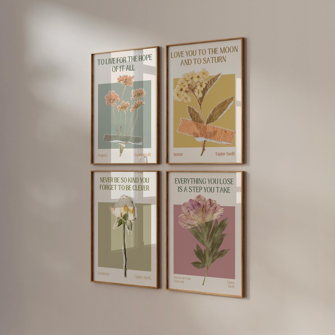 Special Taylor Swift Lyric Poster Set of Four Prints Swiftie - Etsy