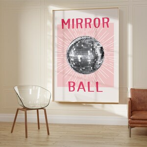 Taylor Swift Mirror Ball Poster, Trendy Prints, Pink, DIGITAL, Mirror ...