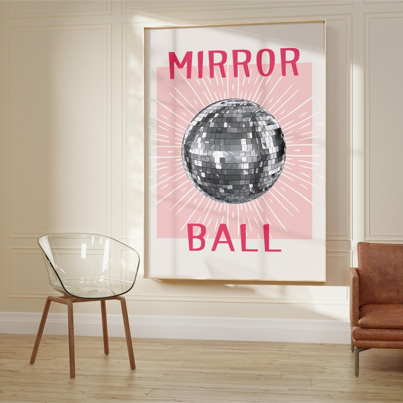 Taylor Swift Mirror Ball Poster Trendy Prints Pink DIGITAL - Etsy