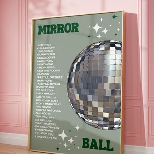Taylor Swift Mirror Ball Poster, Trendy Prints, Mirror Ball Digital ...