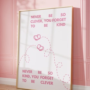 Marjorie Clever and Kind, Taylor Swift Poster, Girly Fast Gift, Pink ...