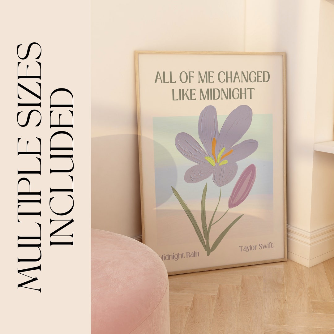 Midnight Rain Vintage Floral Print, Swiftie Wall Art, Subtle Swiftie ...