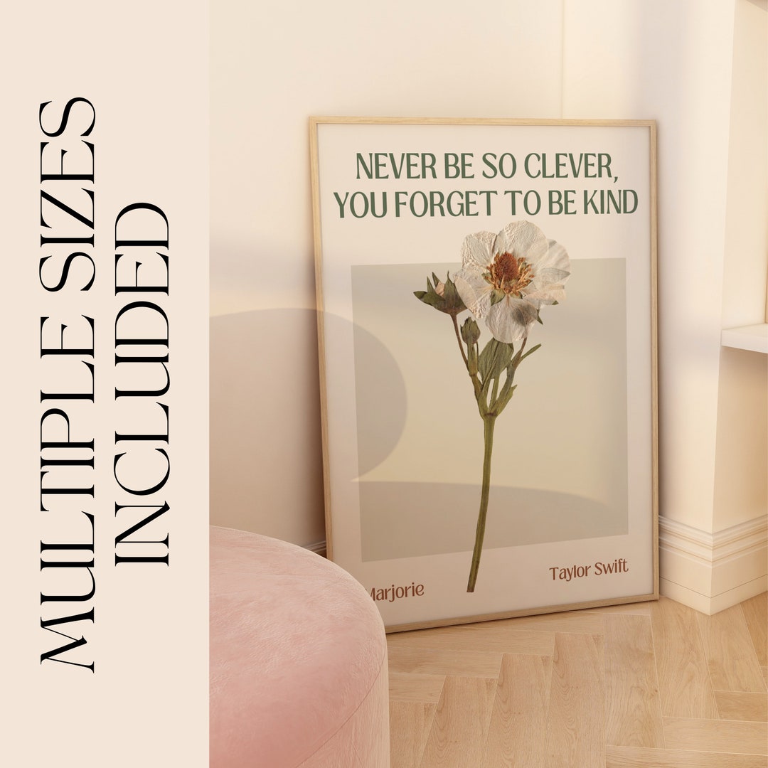 Marjorie Clever and Kind, Taylor Swift Poster, Fast Gift, Marjorie ...