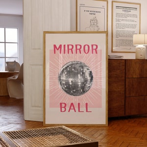 Taylor Swift Mirror Ball Poster, Trendy Prints, Pink, DIGITAL, Mirror ...