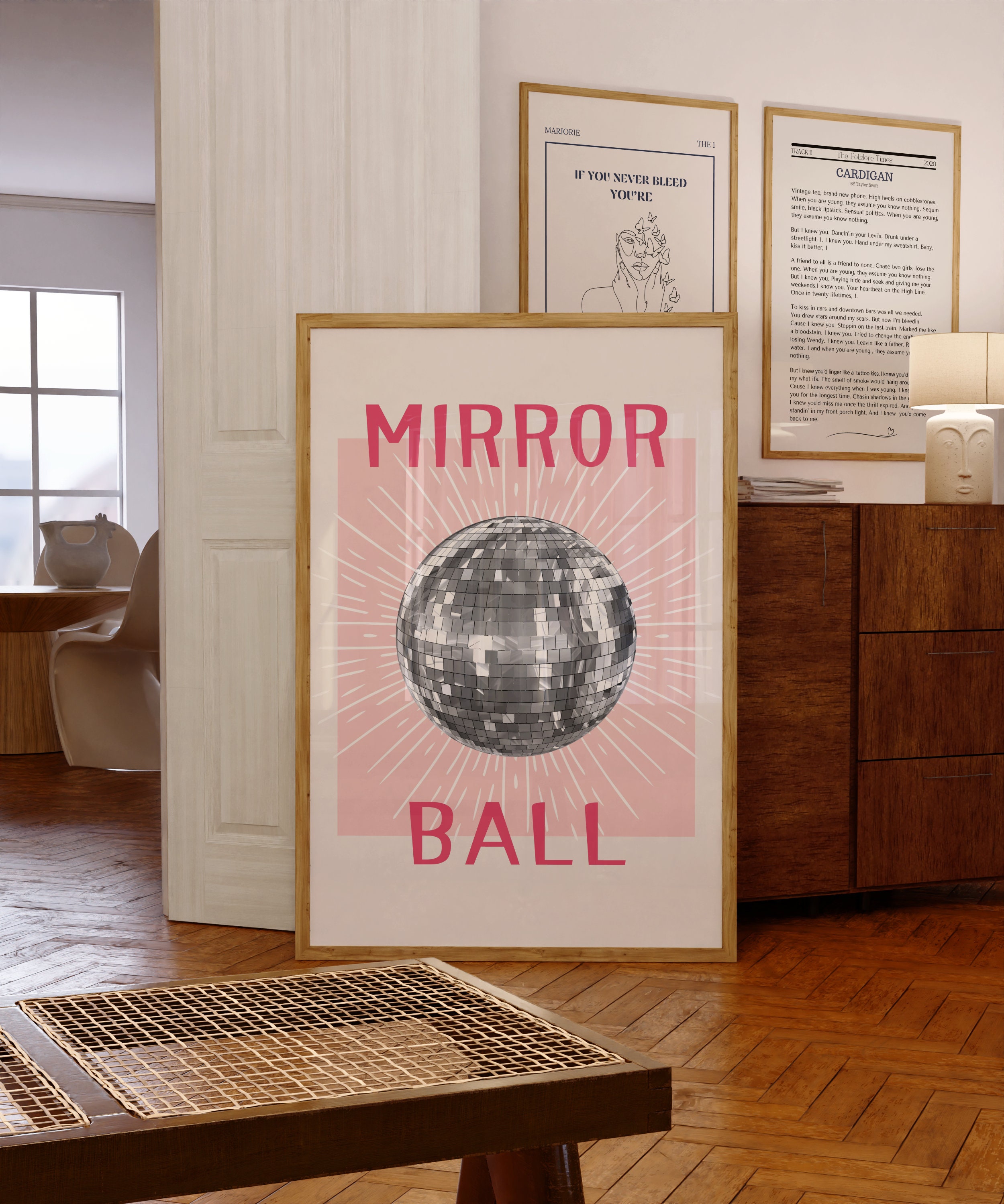 Taylor Swift Mirror Ball Poster Trendy Prints Pink DIGITAL - Etsy
