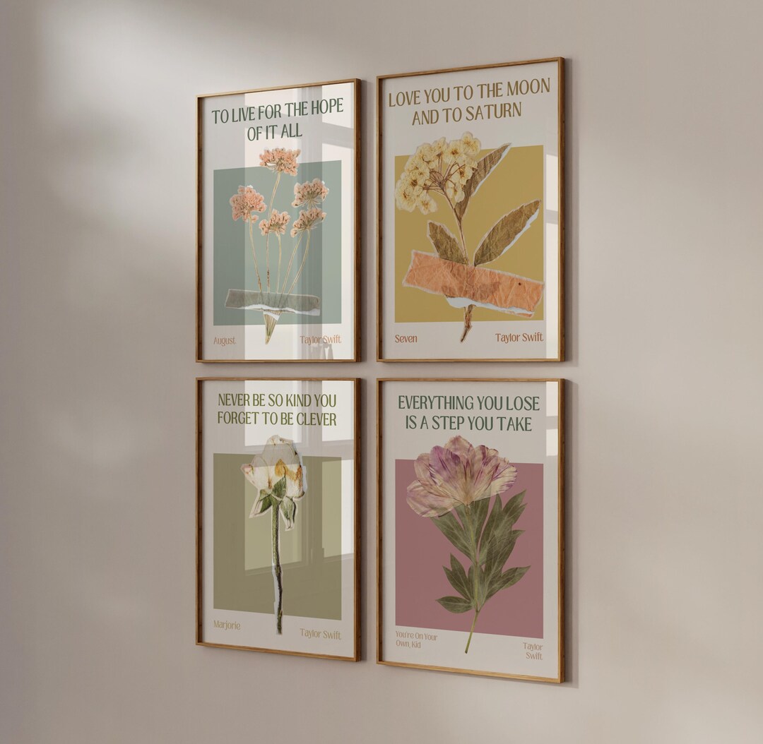 Special Taylor Swift Lyric Poster, Set of Four Prints, Swiftie Gift ...
