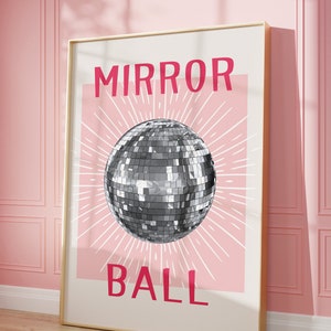 Taylor Swift Mirror Ball Poster, Trendy Prints, Pink, DIGITAL, Mirror ...