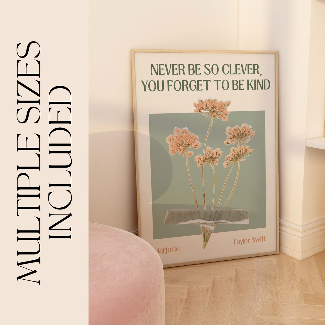 Marjorie Clever and Kind, Taylor Swift Poster, Fast Gift, Marjorie ...