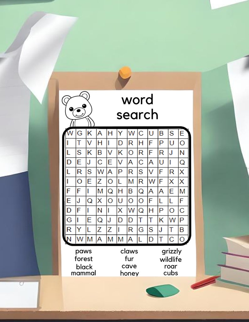 Animals Word Search : Puzzle Book for Kids of All Ages, 10 Page Word ...