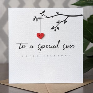 Personalised Son Card, to A Special Son Birthday Card, Handmade Card ...