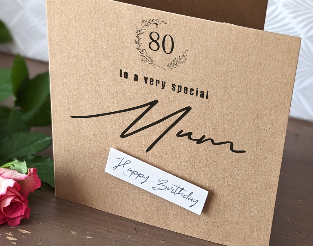 Personalised 80th Birthday Card for Mum, MUM 80th Birthday Card ...