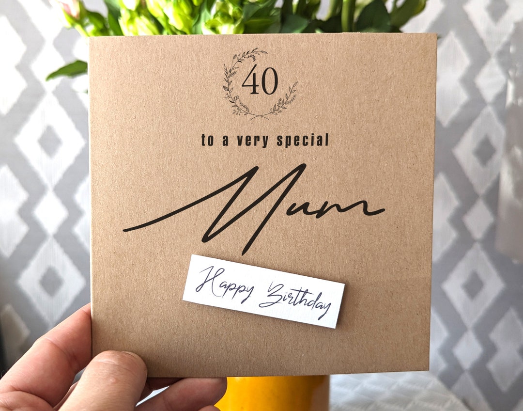 Personalised 40th Birthday Card for Mum, Mother 40th Birthday Card ...