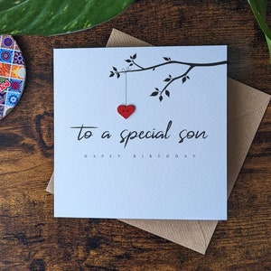 Personalised Son Card, to A Special Son Birthday Card, Handmade Card ...