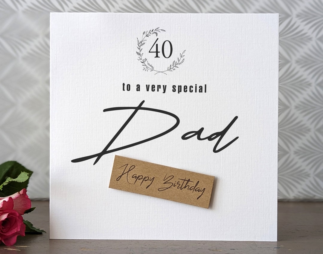 Dad 40th Birthday Card for Dad Personalised 40th Birthday Cards for ...