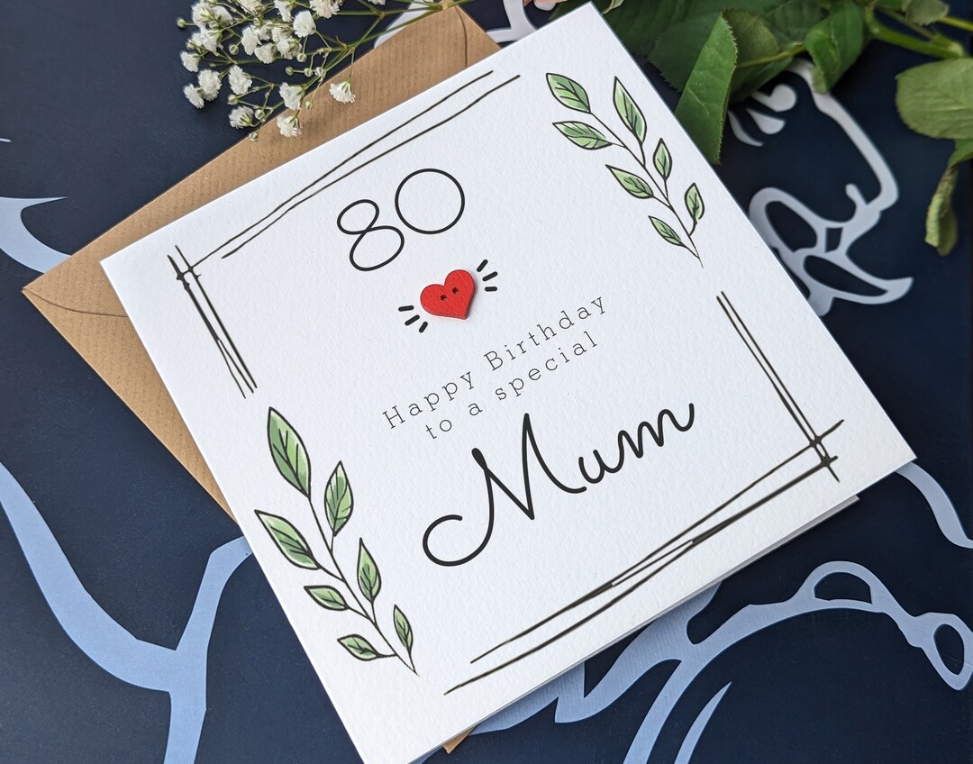 Personalised 80th Birthday Mum Card, to A Special Mum on Your 80th ...