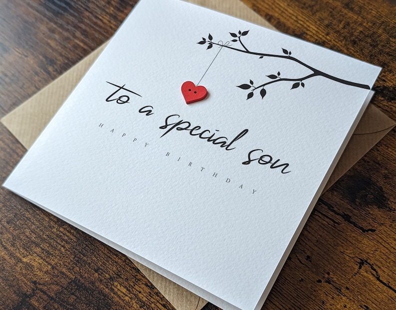 Personalised Son Card, to A Special Son Birthday Card, Handmade Card ...