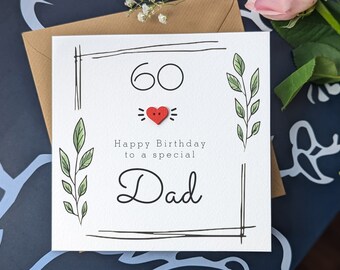 Dad's 60th Birthday Card, Handmade Personalised 60th Birthday Card for ...