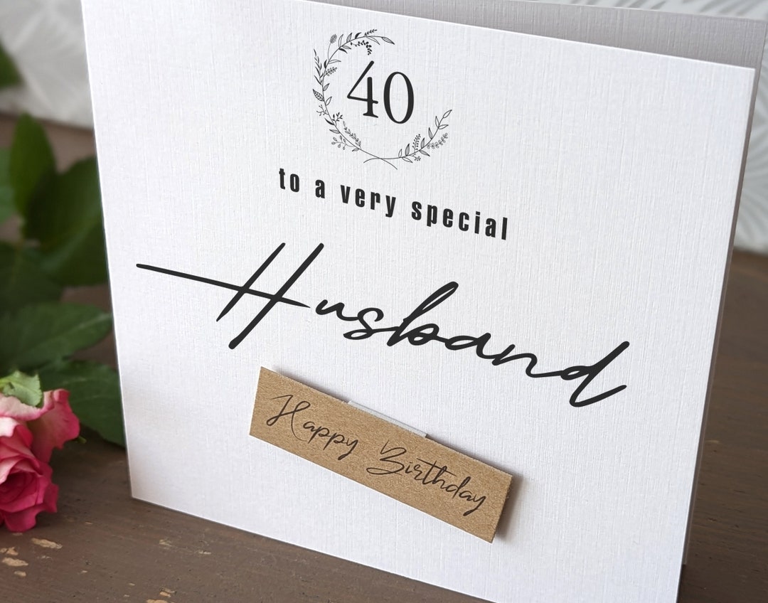Husband 40th Birthday Card for Husband Personalised 40th Birthday Cards ...
