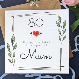 Personalised 80th Birthday Mum Card, to A Special Mum on Your 80th ...