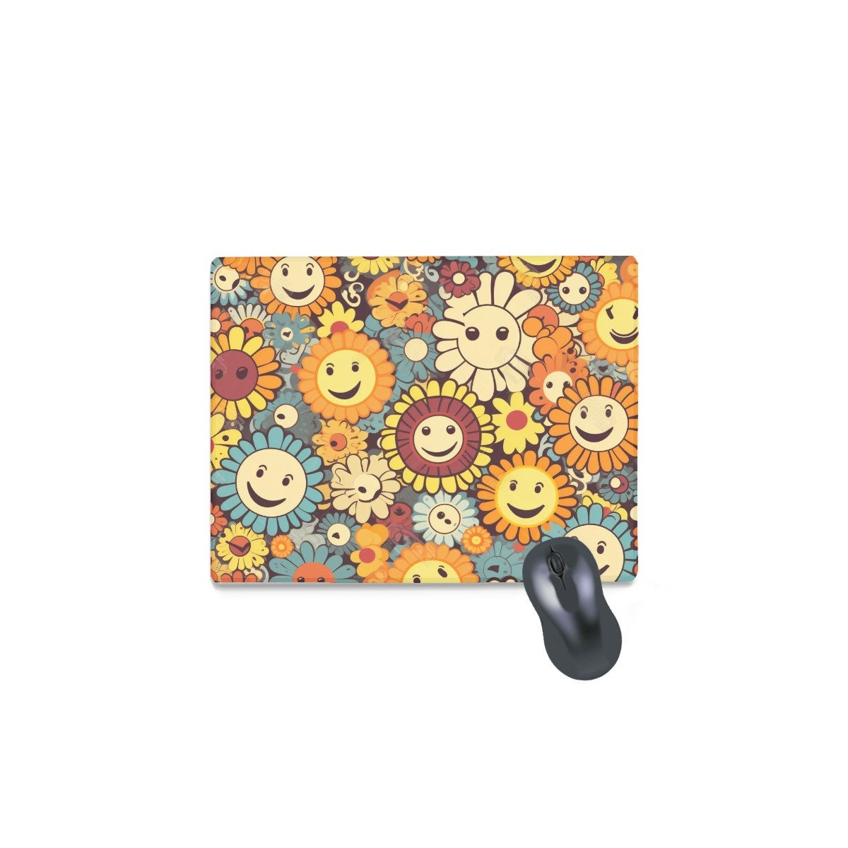 Retro Smiley Face Mouse Pad Small Size - Etsy