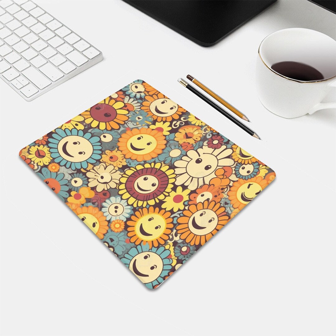 Retro Smiley Face Mouse Pad Small Size - Etsy
