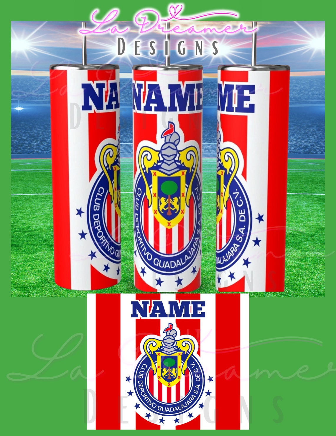 Las Chivas De Guadalajara Escudo Tumbler Wrap, Las Chivas Tumbler Png ...