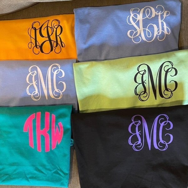 Monogram Tshirts - Etsy