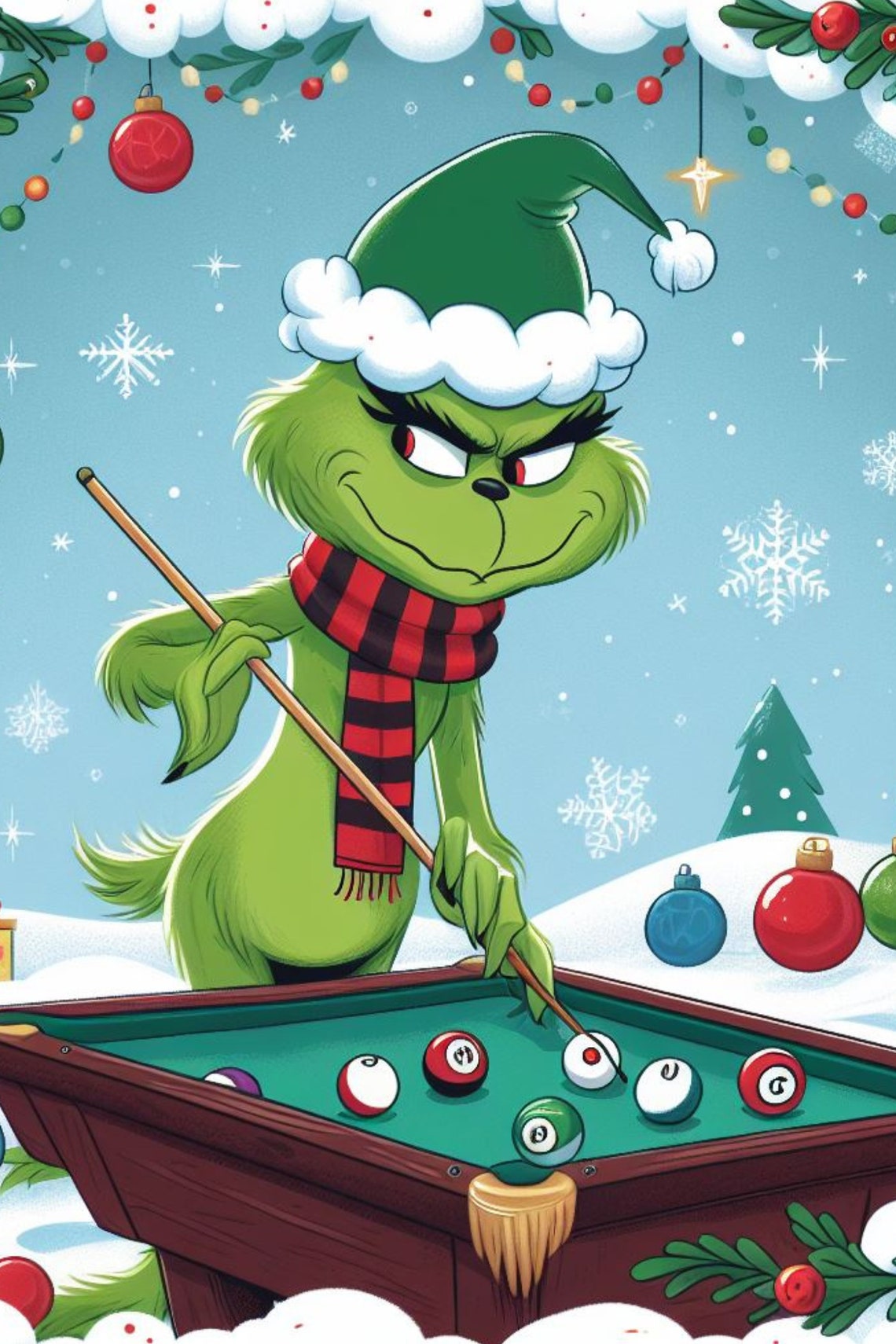 Grinch Playing Billiards PNG - Etsy