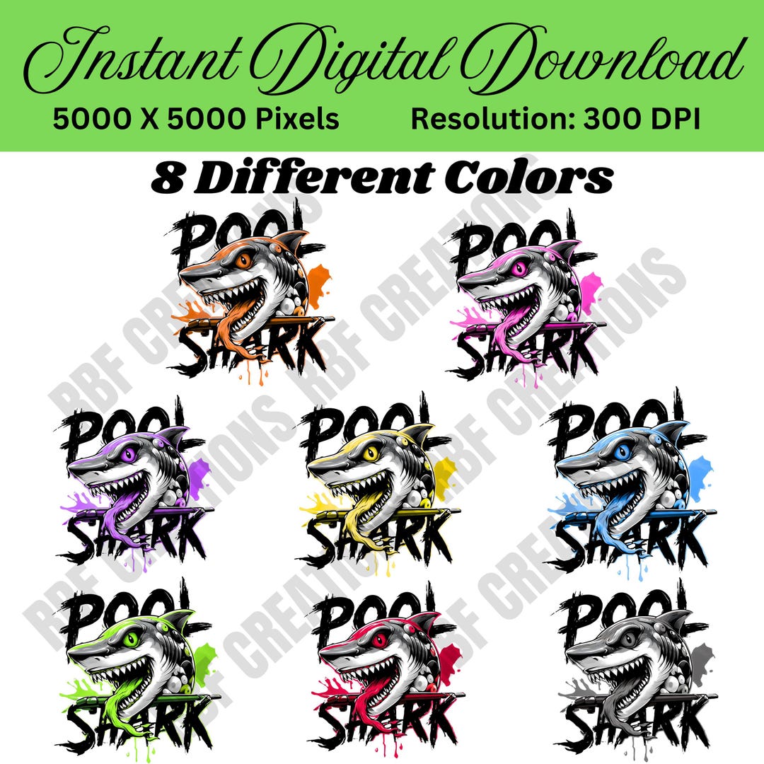 Pool Shark Clipart Bundle, Billiards Sublimation PNG, Pool Player ...