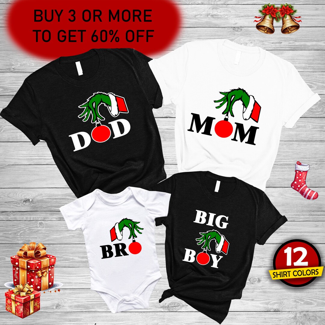 Custom Grinch's Hand Tshirt, Grinch Hands Holding Bulbs, Christmas ...