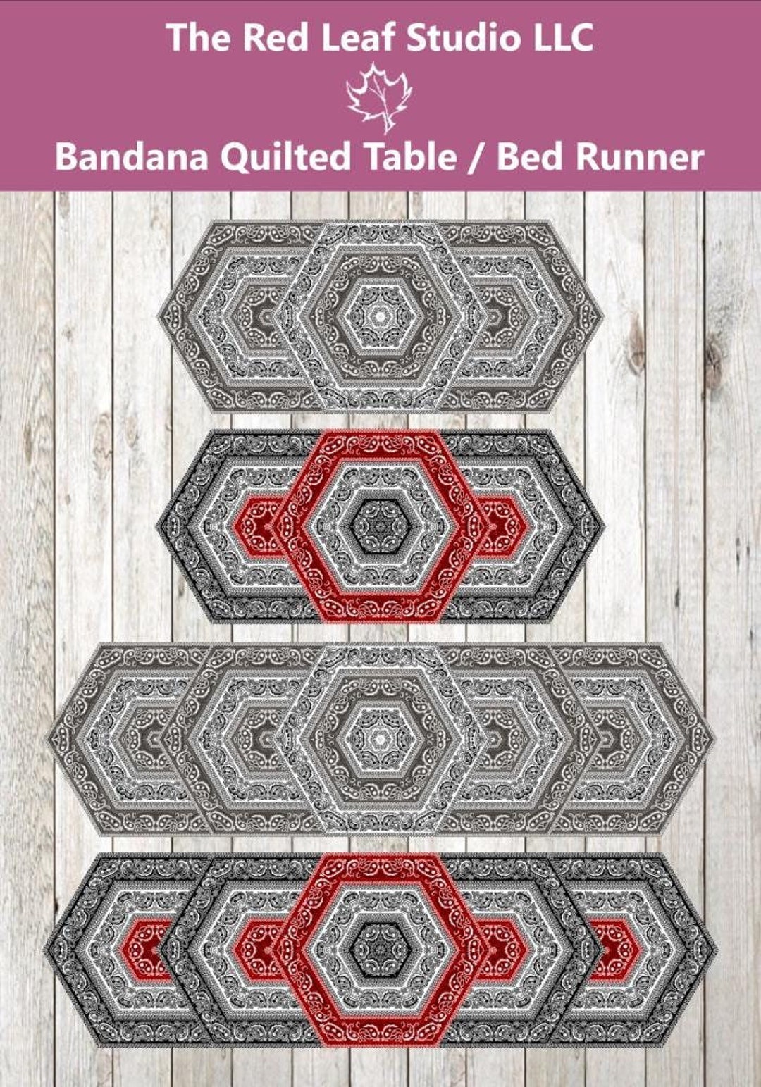 Bandana Quilted Table / Bed Runner - Quilt Pattern - INSTANT DOWNLOAD ...