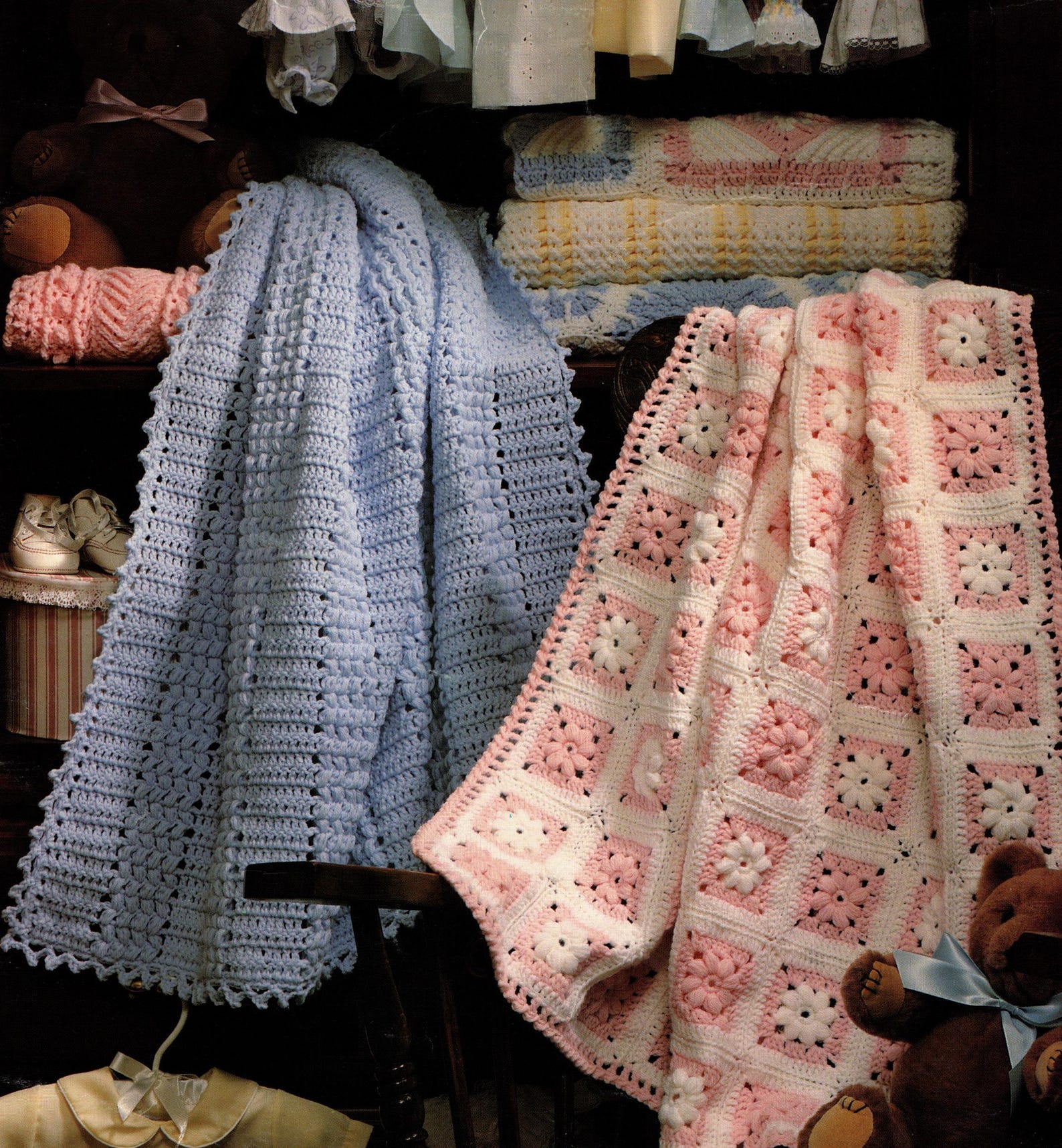 2-in-1 Baby Crochet Pattern - Two Adorable Snuggly Baby / Crib Blankets ...