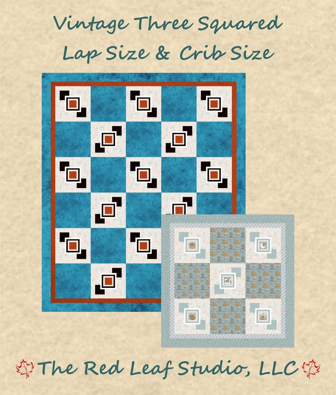 Vintage Three Squared Quilt Pattern - Etsy