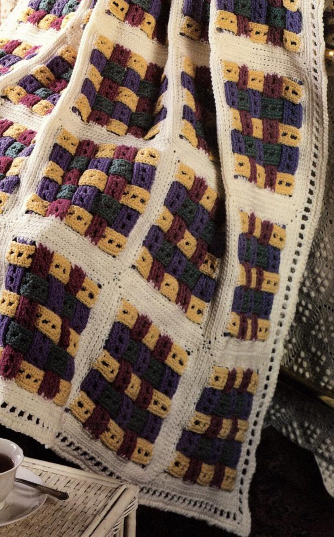 Crochet Pattern Lattice Block-by-block Blanket / Afghan - PDF Instant ...