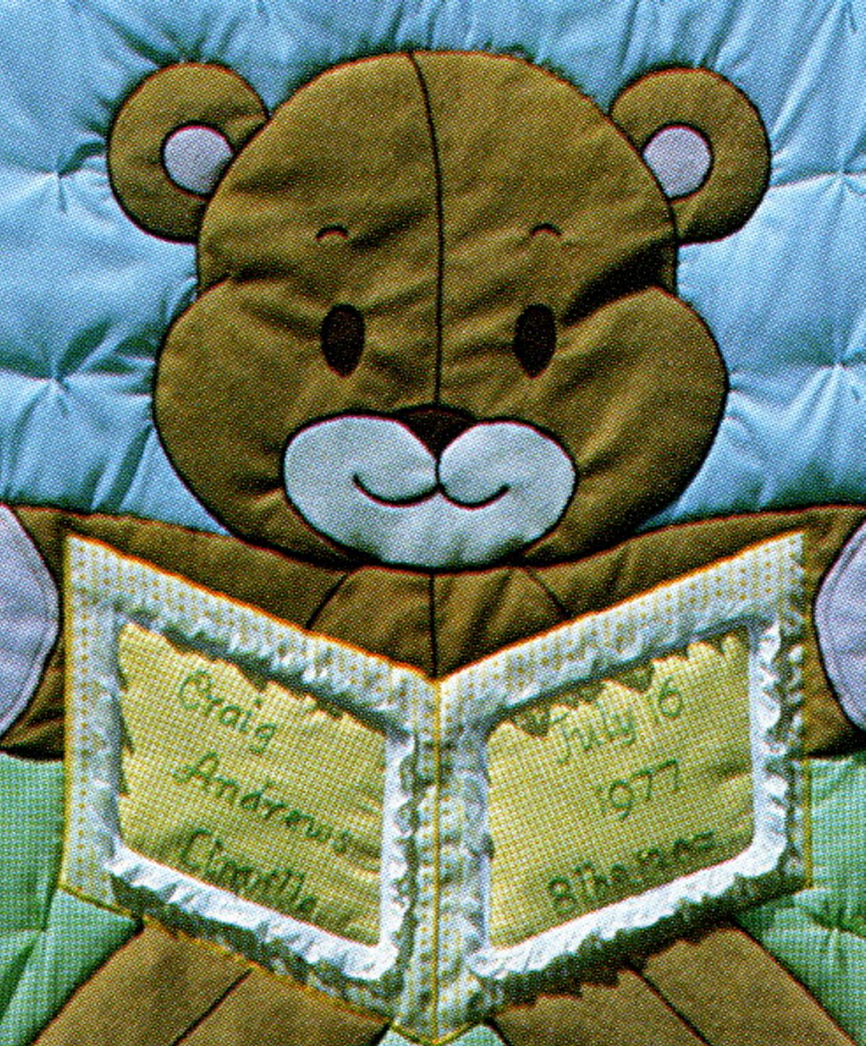 Quilt Pattern Personalized Baby's Book & Bear Easy Applique Baby/crib ...