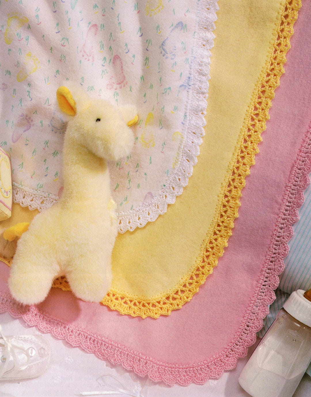 Crochet Pattern - DIY Baby Flannel Receiving / Swaddle Blanket + 3 Fast ...