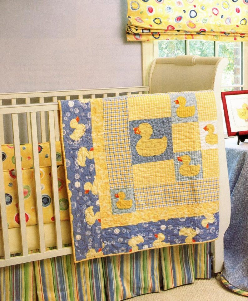 Quilt Pattern Ducky Love Baby / Crib Quilt - Includes Applique Duck ...