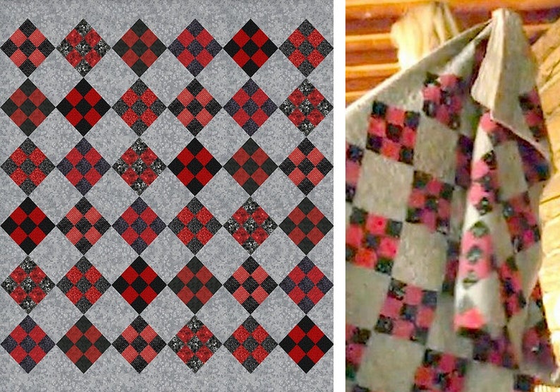 Recreation of Beth's Quilt 9 Blocks 9-patch On-point Quilt Pattern ...