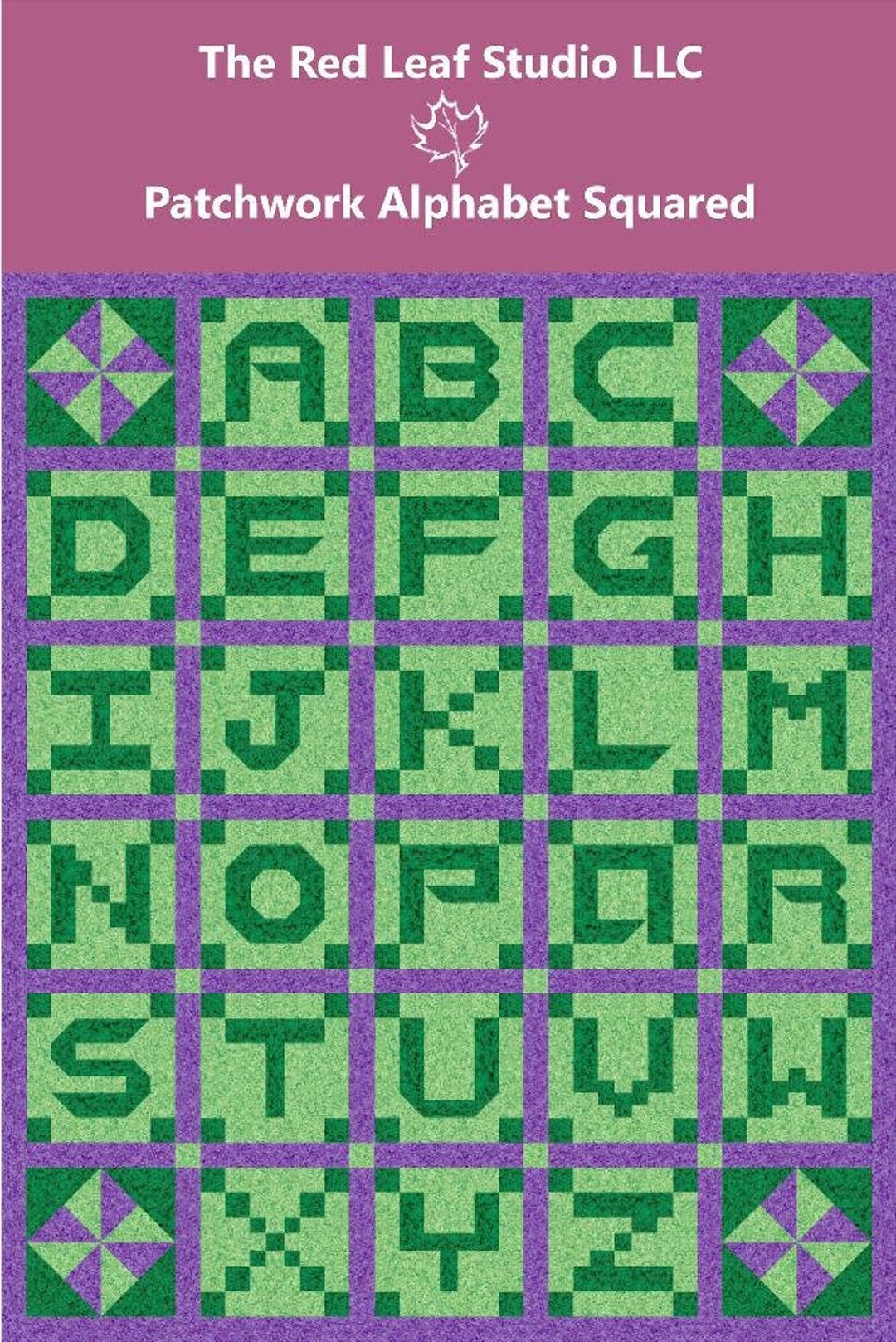 Patchwork Alphabet Squared Quilt Pattern - Letters & Pinwheels Quilt ...