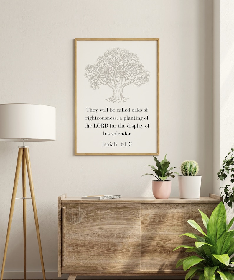 Oaks of Righteousness Wall Art, Isaiah Bible Verse Inspirational ...