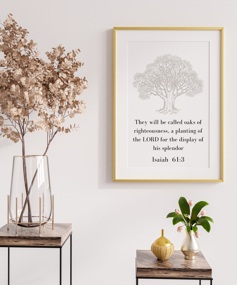 Oaks of Righteousness Wall Art, Isaiah Bible Verse Inspirational ...