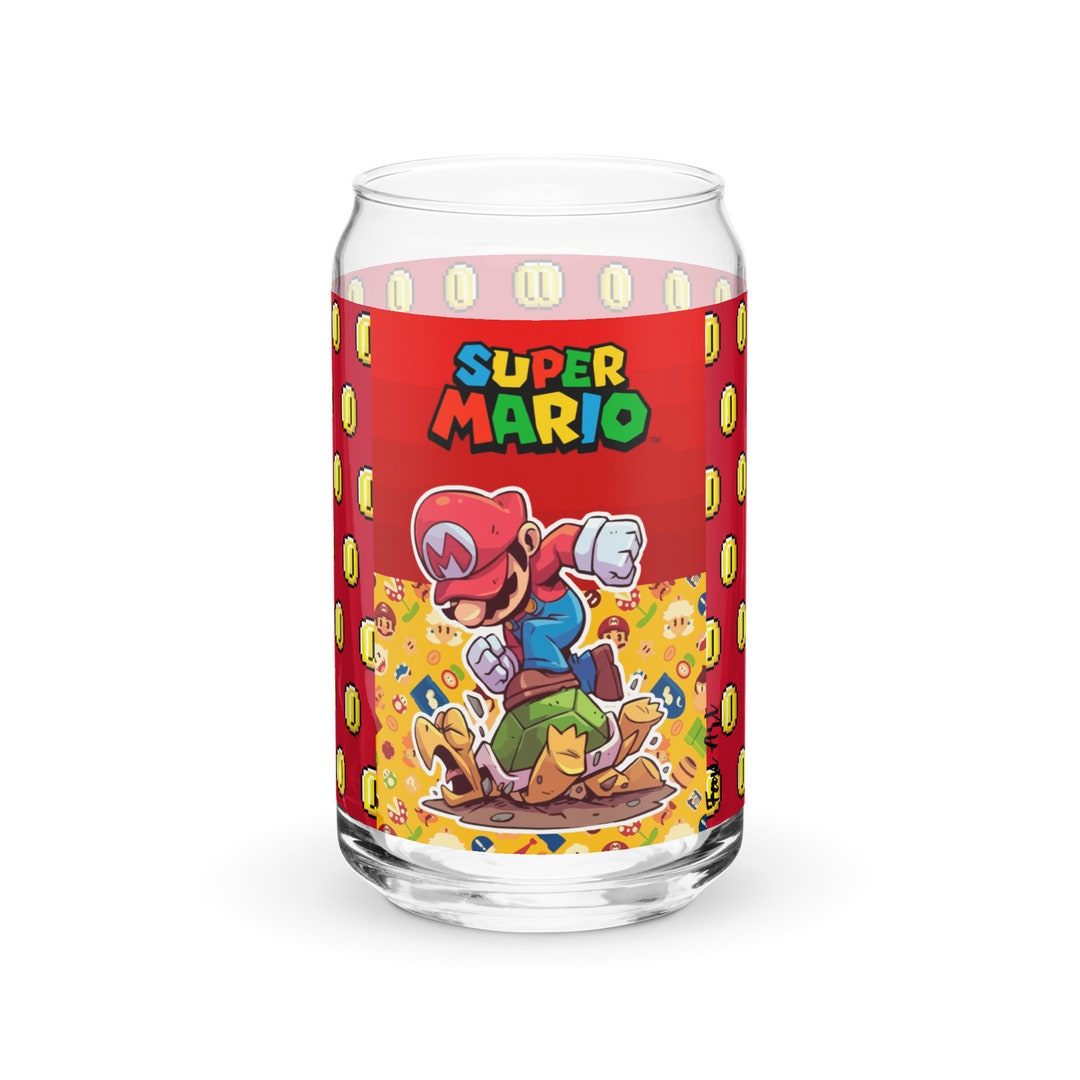 Super Mario stomp Fan Art Can-shaped Glass - Etsy