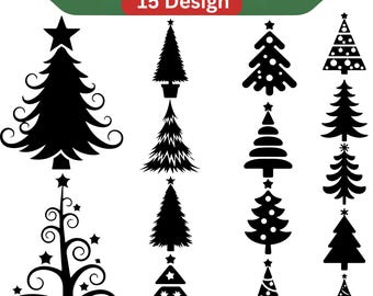 Christmas Tree SVG Bundle: Ornaments, Outline, Silhouette (digital ...