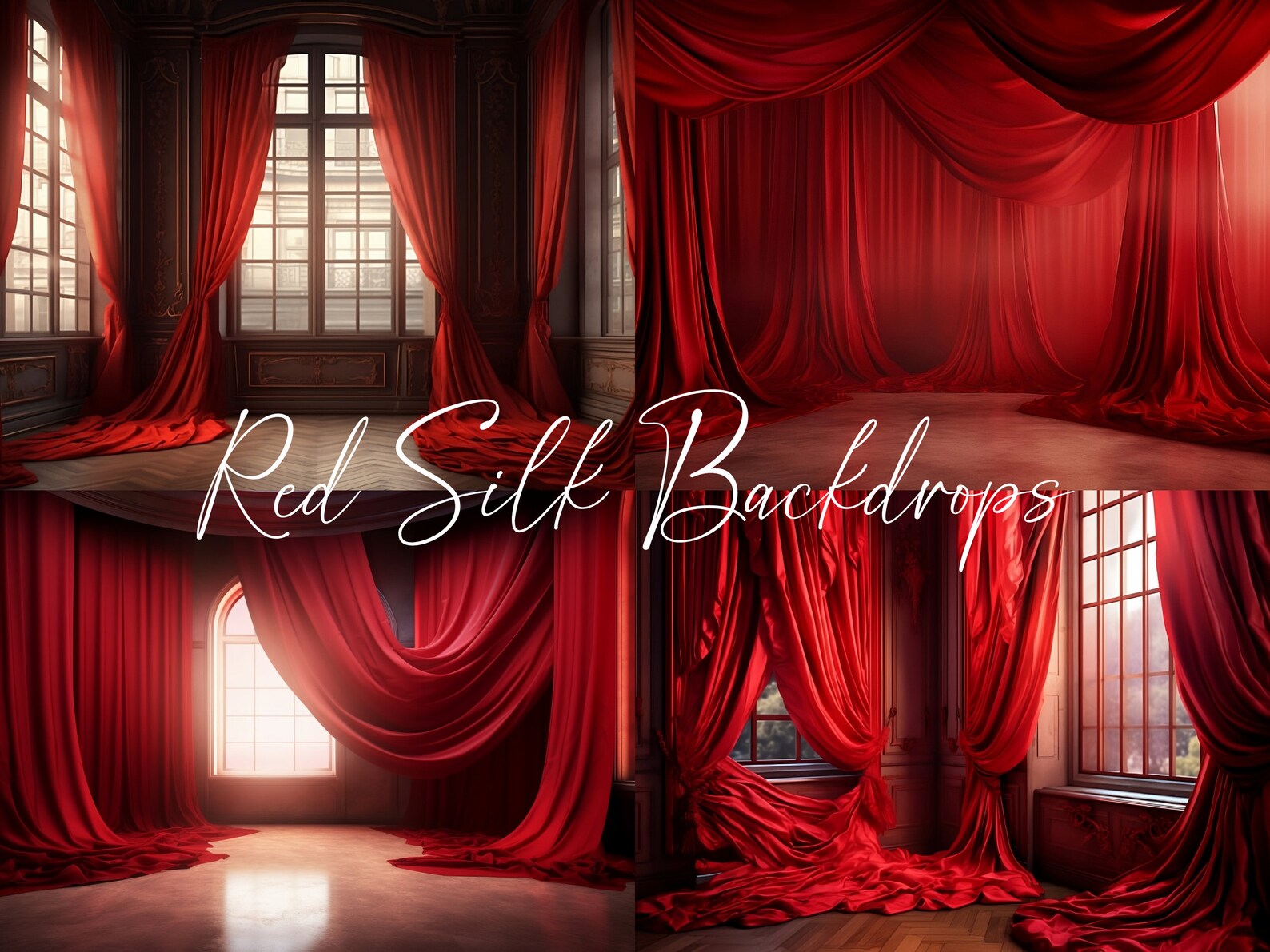 Enchanting Elegance: 12 Digital Red Silk Backdrops to Elevate Your ...