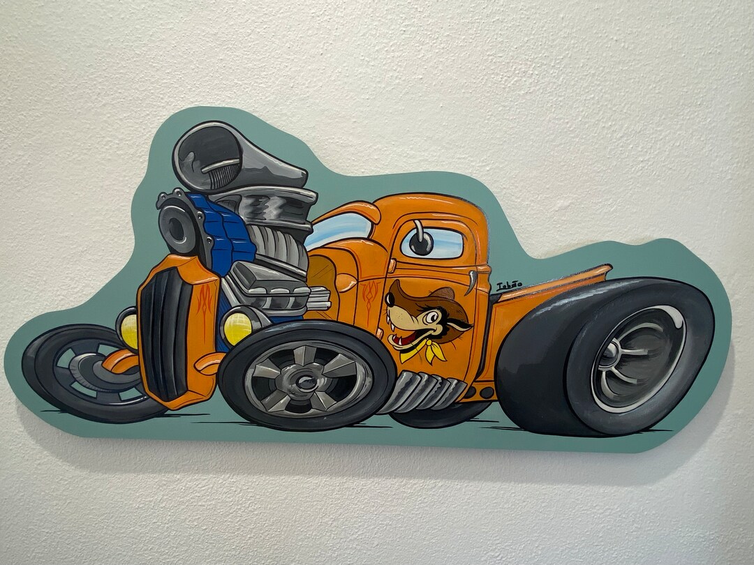 Kustom Sign Panel Hand Painted, Unique, Caricature, Hotrod Style, 60s ...