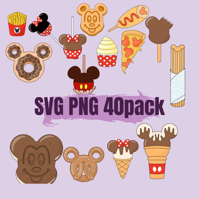 40 Snack Svg Png Files for Cricut or Silhouette Clipart, Magical Snacks ...